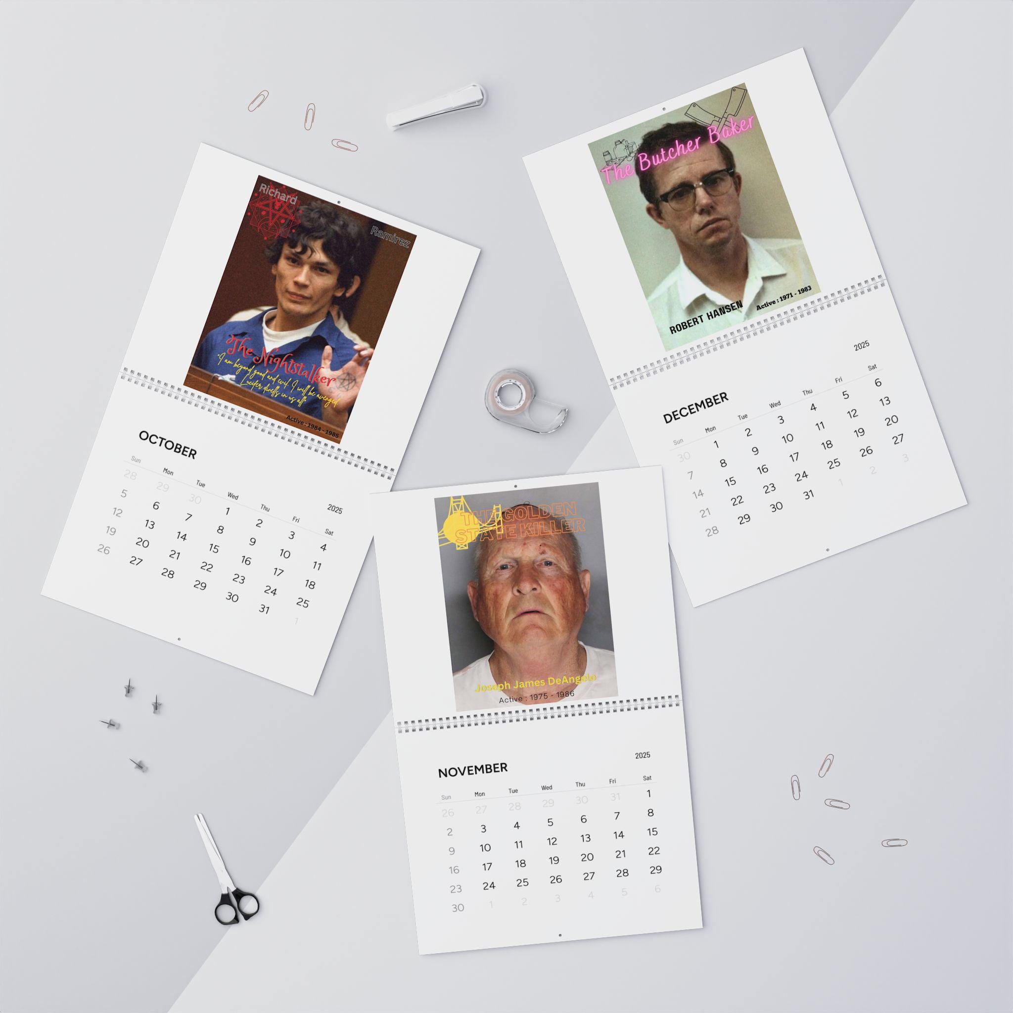 Serial Killer Wall Calendar 2025 - Original - Etsy