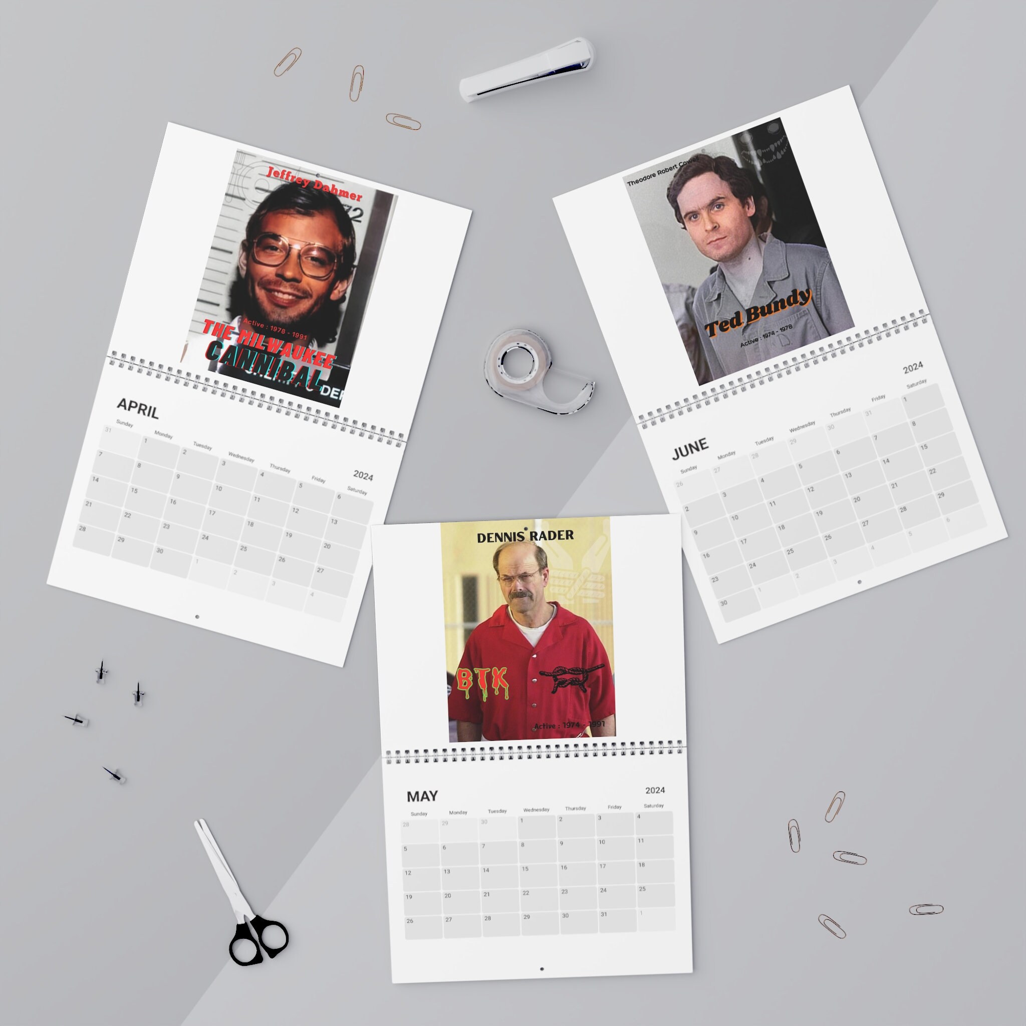 Serial Killers Calendar 2024 - Etsy