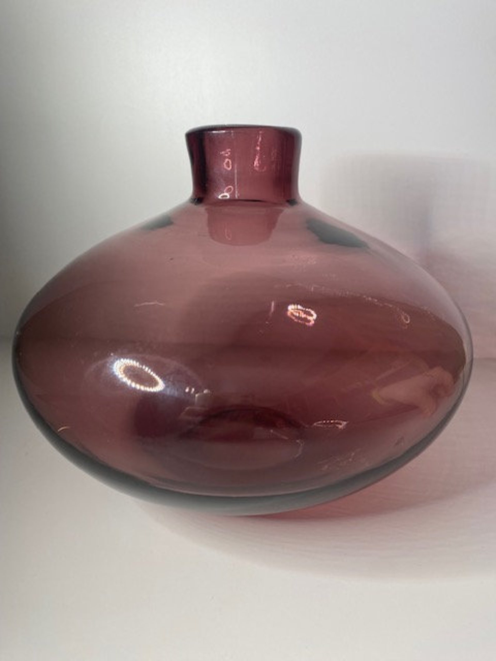 Vintage Amethyst Squat Round Onion Bulb Glass Vase - Etsy