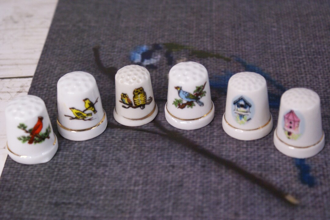 Vintage Thimble Lot of 6 | Birds in the Garden Theme - Etsy