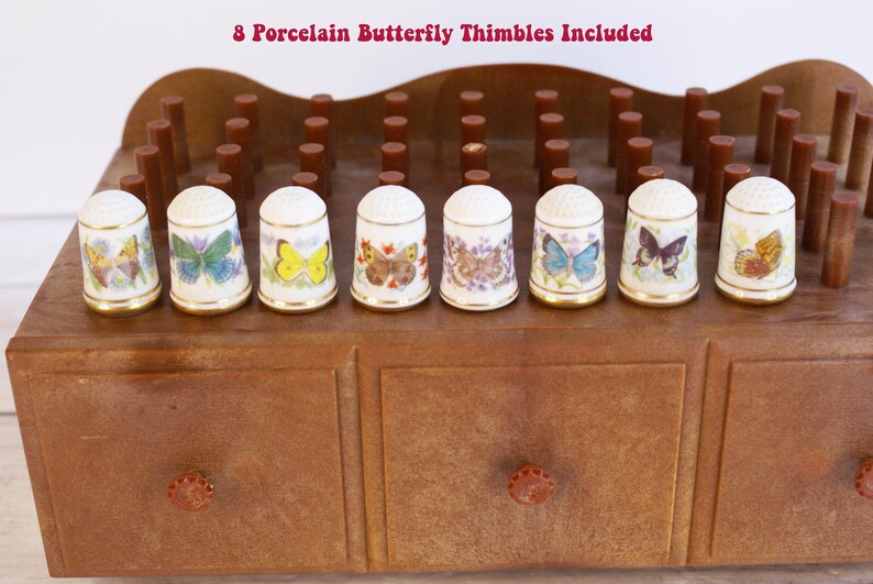 Plastic Thimble Holder/spool Holder With Drawer | Vintage Thimbles and ...