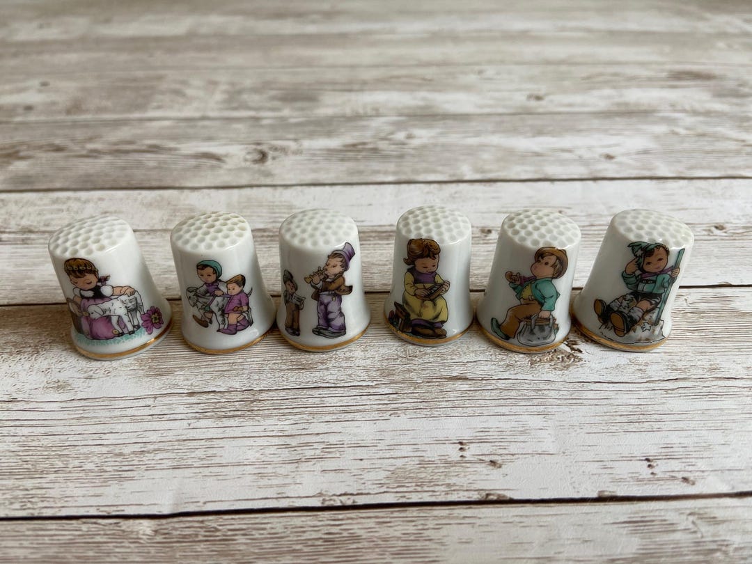 Vintage Lot of 6 Thimbles - Children Folk Art - Japan - Etsy