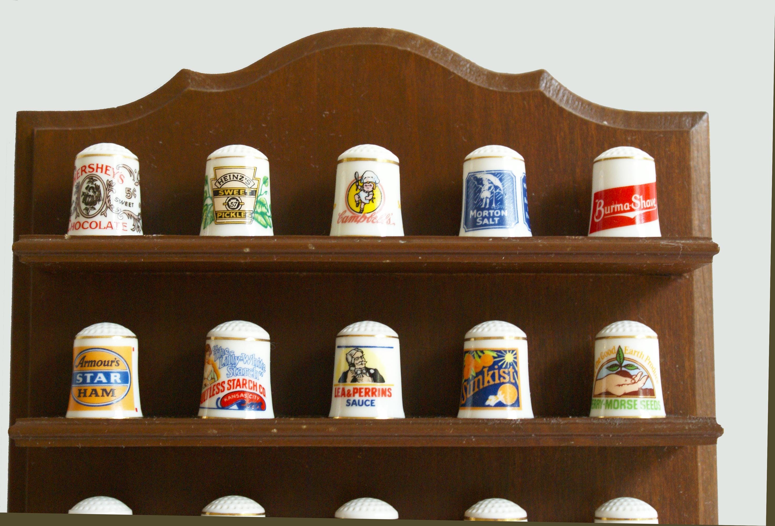 Vintage Franklin Mint the Country Store Thimbles and Hanging Rack - Etsy