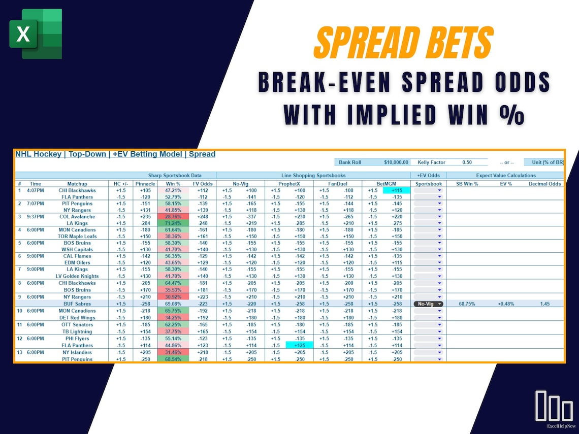 Pro Hockey Dynamic Expected Value Sports Betting Model + Odds Dashboard ...