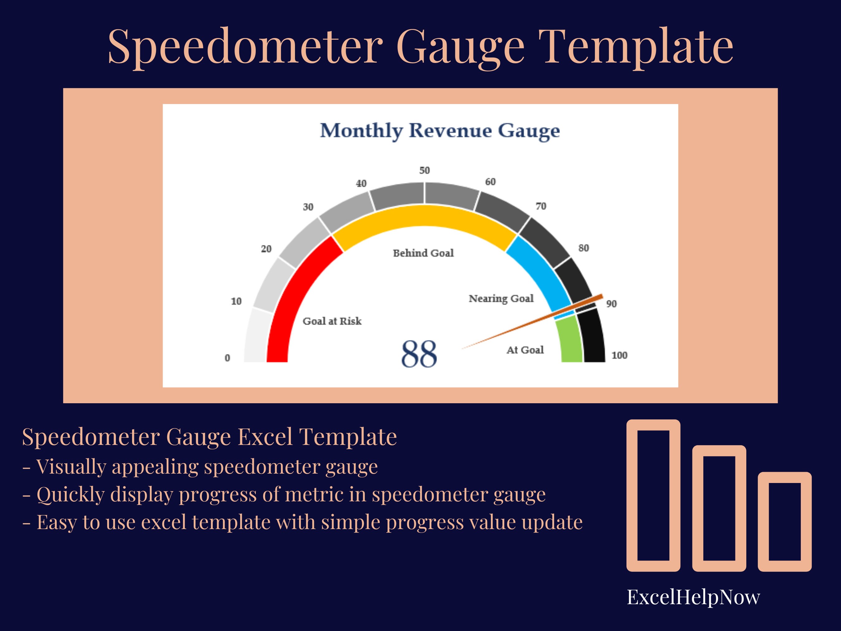 Speedometer Gauge Excel Template - Etsy Canada