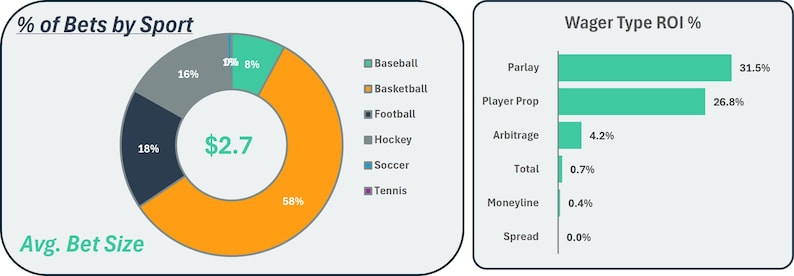 Sports Betting Tracker With Dynamic Interactive Excel Dashboard - Etsy