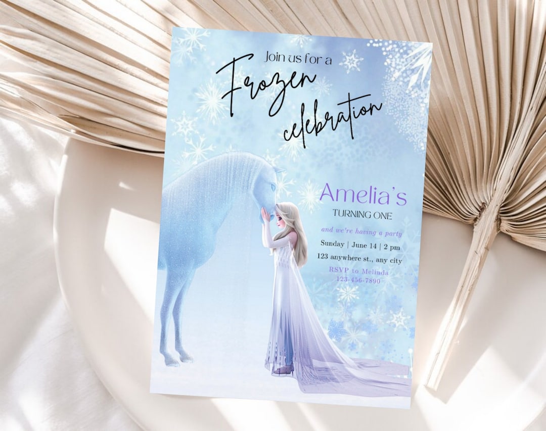 Editable Digital Princess Elsa Birthday Invitation Frozen - Etsy