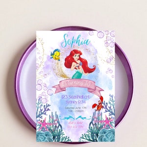 Little Mermaid Invitation Ariel Invitation Little Mermaid - Etsy
