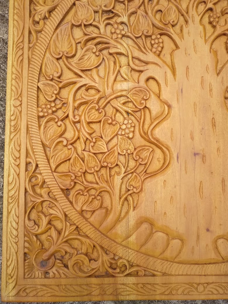 Handcrafted Tree of Life Carving Intricate Wood Artwork Nature-inspired ...