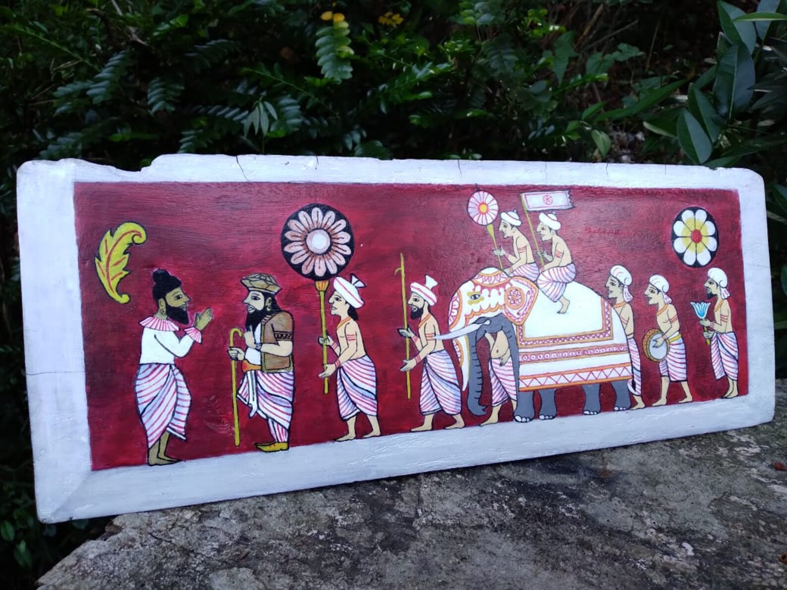 Hand Painted Kandy Perahera Painting on Wood Traditional Sri Lankan ...
