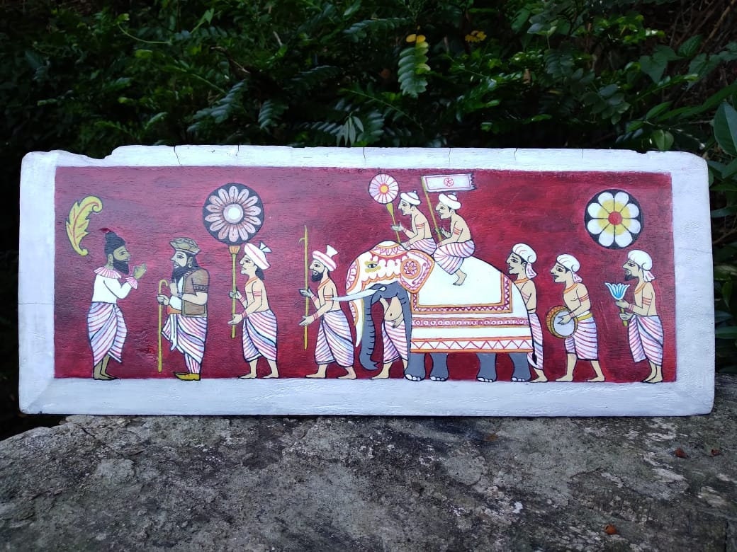 Hand Painted Kandy Perahera Painting on Wood Traditional Sri Lankan ...