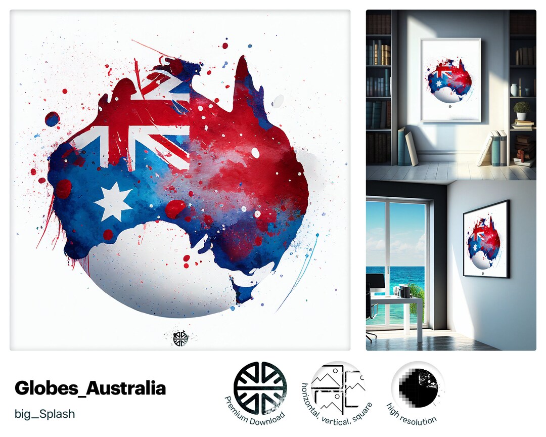 Groovy Splashy Australian Flag, Stunning Uplifting Design, Quaint ...
