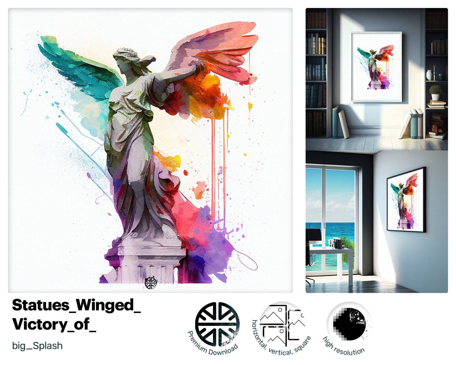 Victory Samothrace, Greek Symbol, Sculpture, Virtual Download - Etsy