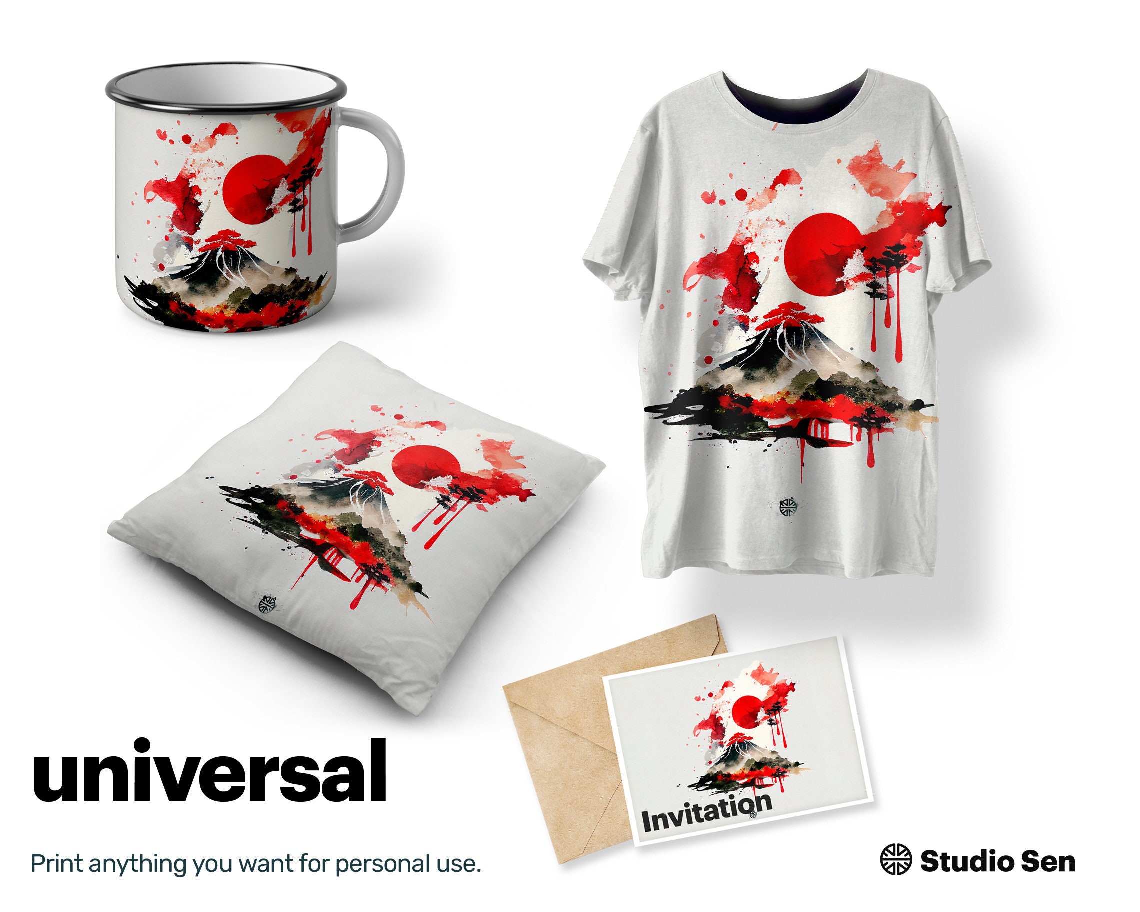 Electrifying Cute Japanese Flag, Quirky Glamorous Art Piece, Soothing ...