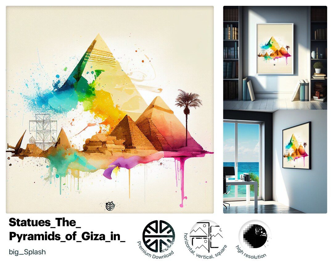 Mischievous Intriguing the Pyramids of Giza, Drawn Hypnotic Craft ...