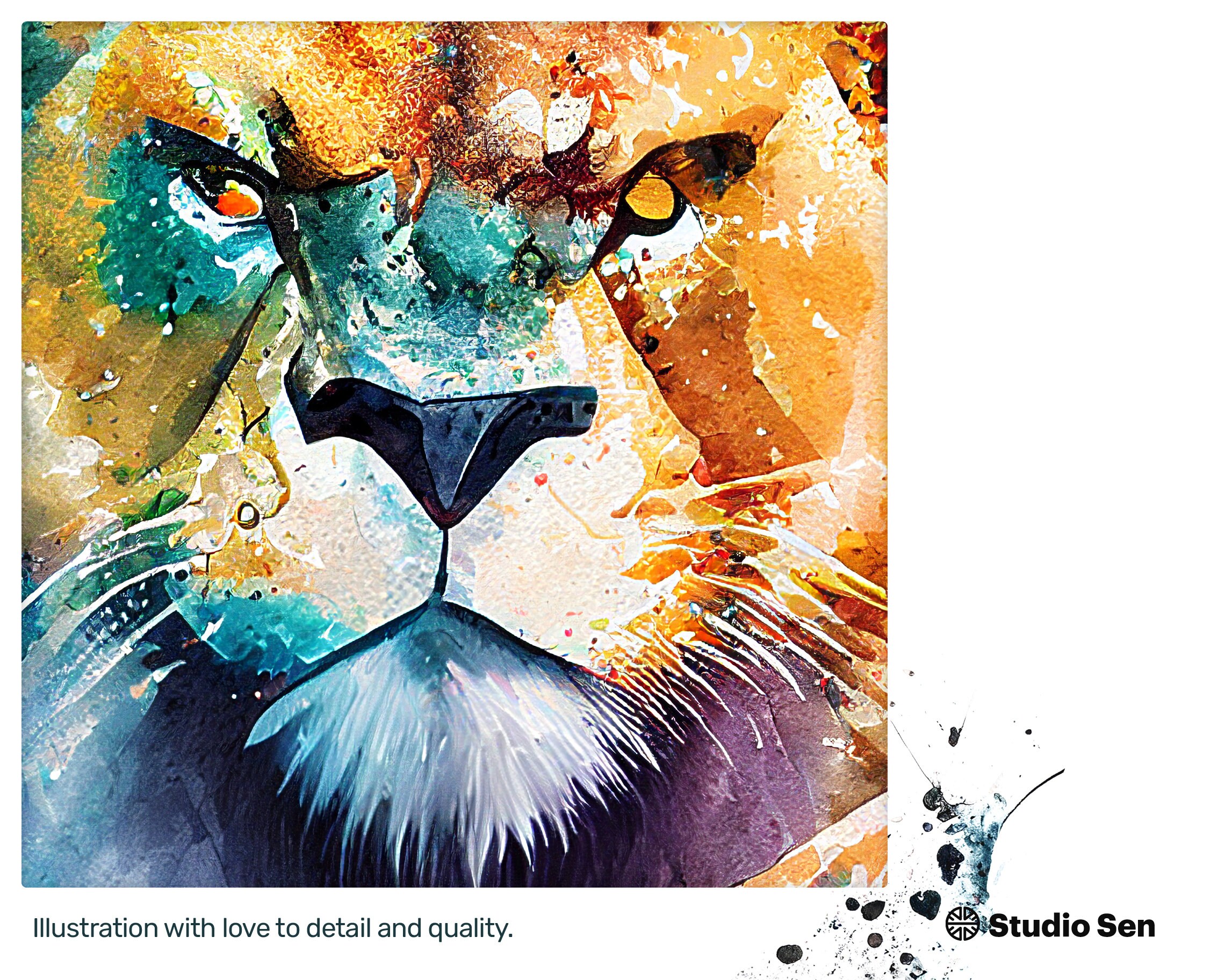 Regal Fun Lion Flex Muscle, Happy Oozing With Charm Screen Print ...