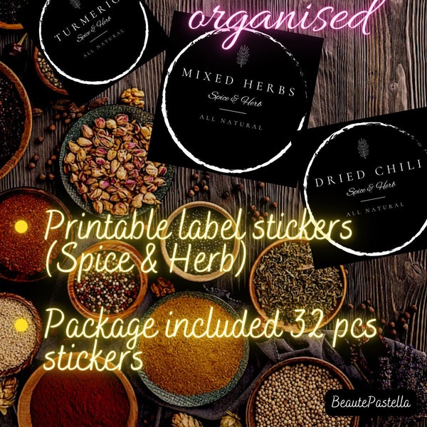 Herb Spice Labels - Etsy