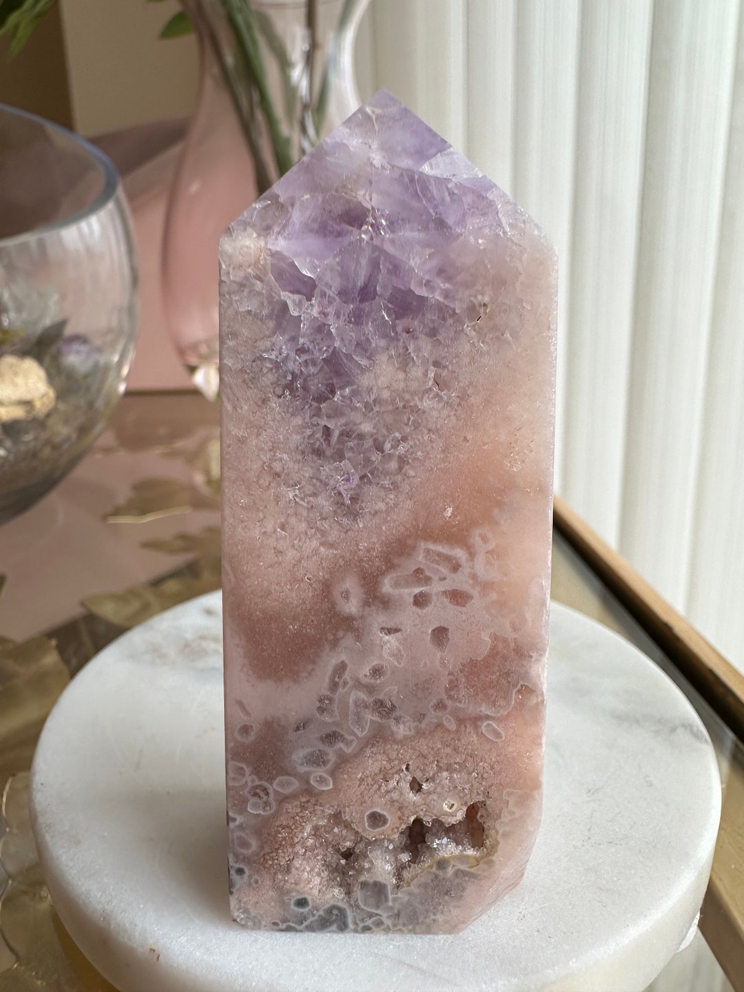 Beautiful Druzy Pink Amethyst Tower Pink & Purple Sugar Druzy - Etsy