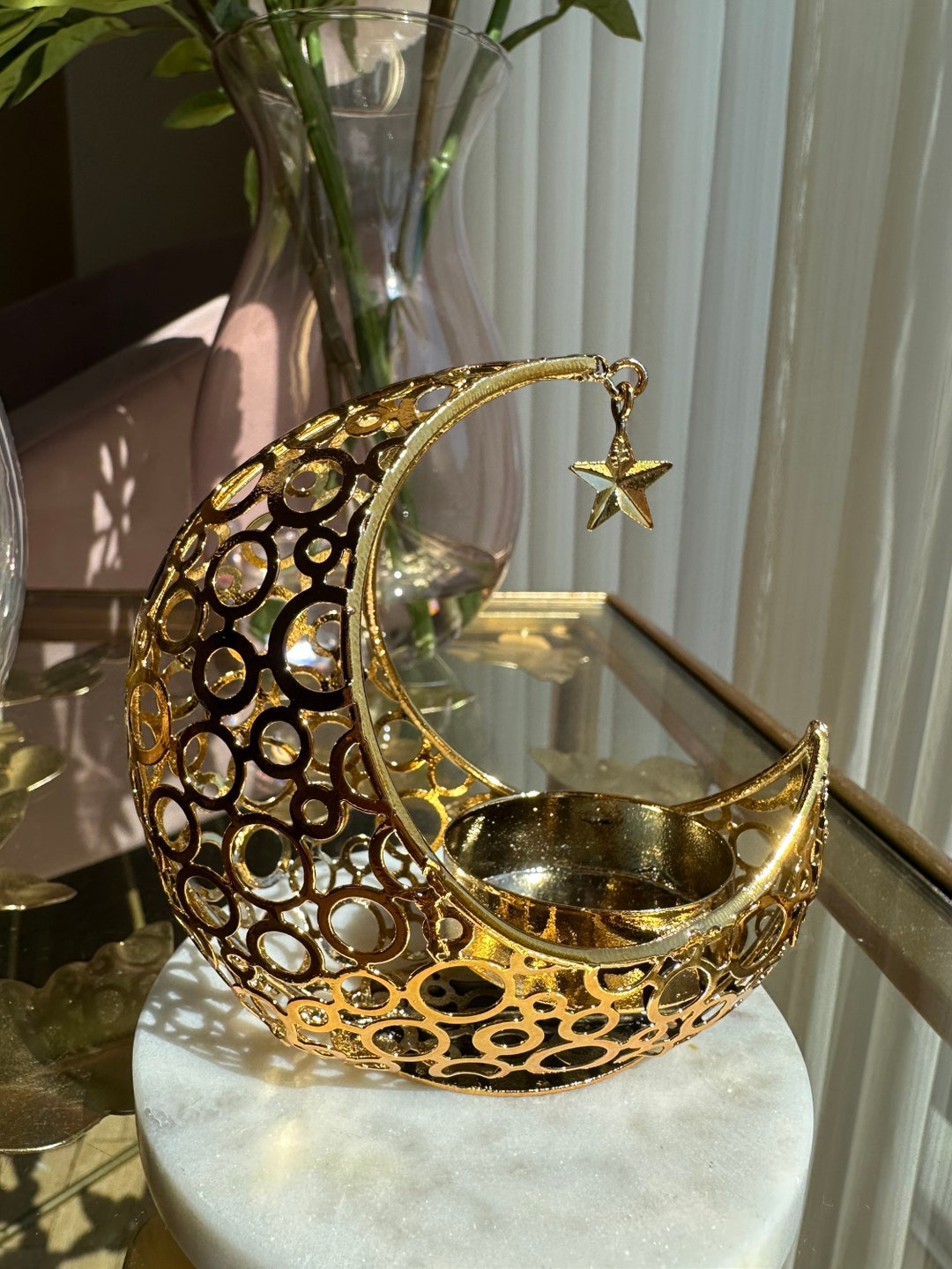 Gold Moon Shape Crystal Sphere Stand / Holder - Etsy