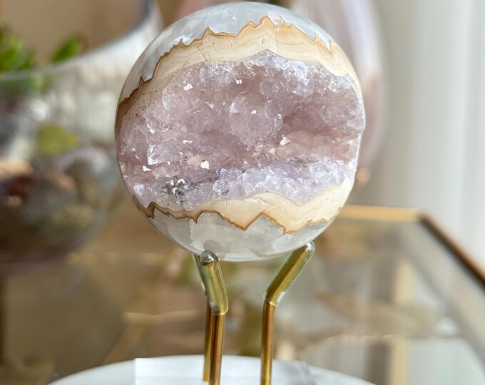 Stunning Druzy Amethyst Agate Sphere - Etsy