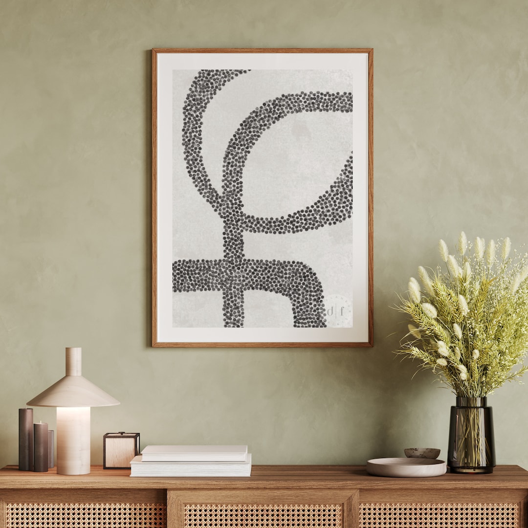 Abstract Dotted Line Art Print: Minimalist Modern Decor (digital ...