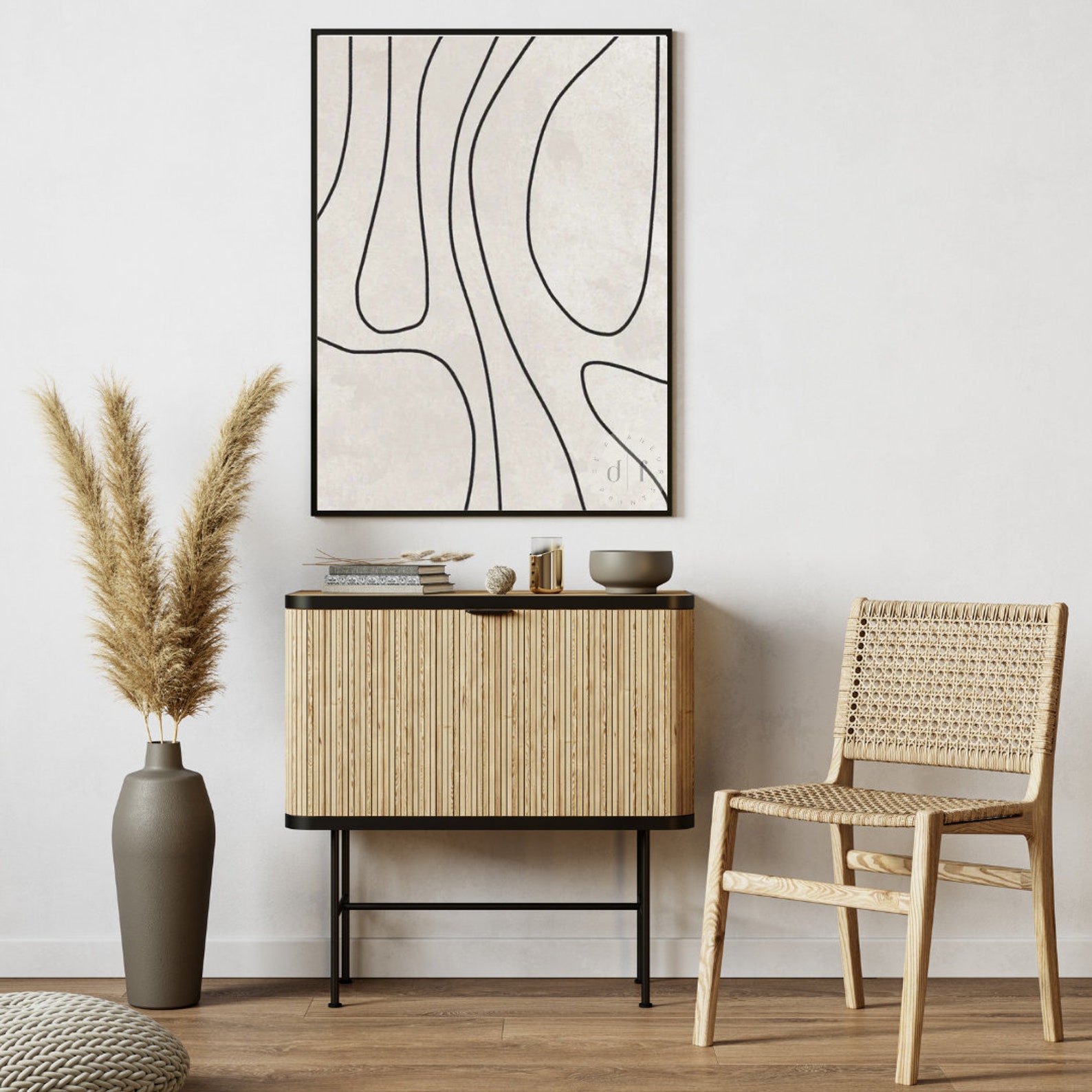 Thick Wavy Lines in Pen Wall Art | Digital Print - Etsy