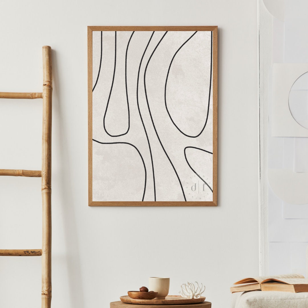 Thick Wavy Lines in Pen Wall Art | Digital Print - Etsy