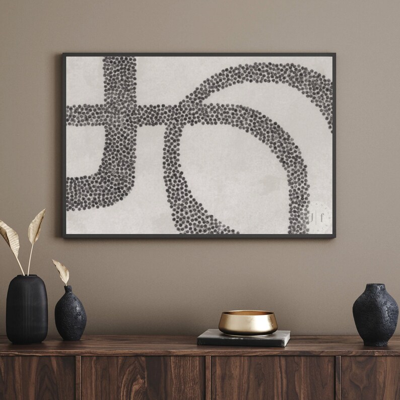 Abstract Dotted Line Art Print: Minimalist Modern Decor (digital ...