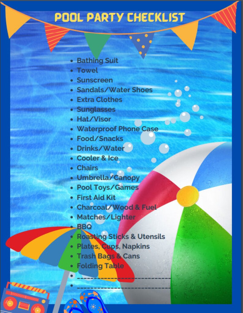 Pool Party 4 Pack - Etsy