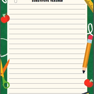 Substitute Teacher Note - Etsy