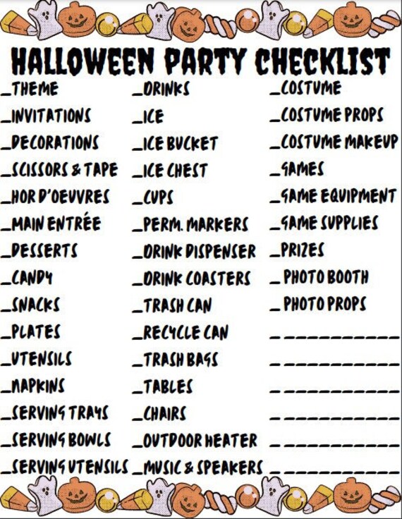 Party Supplies List