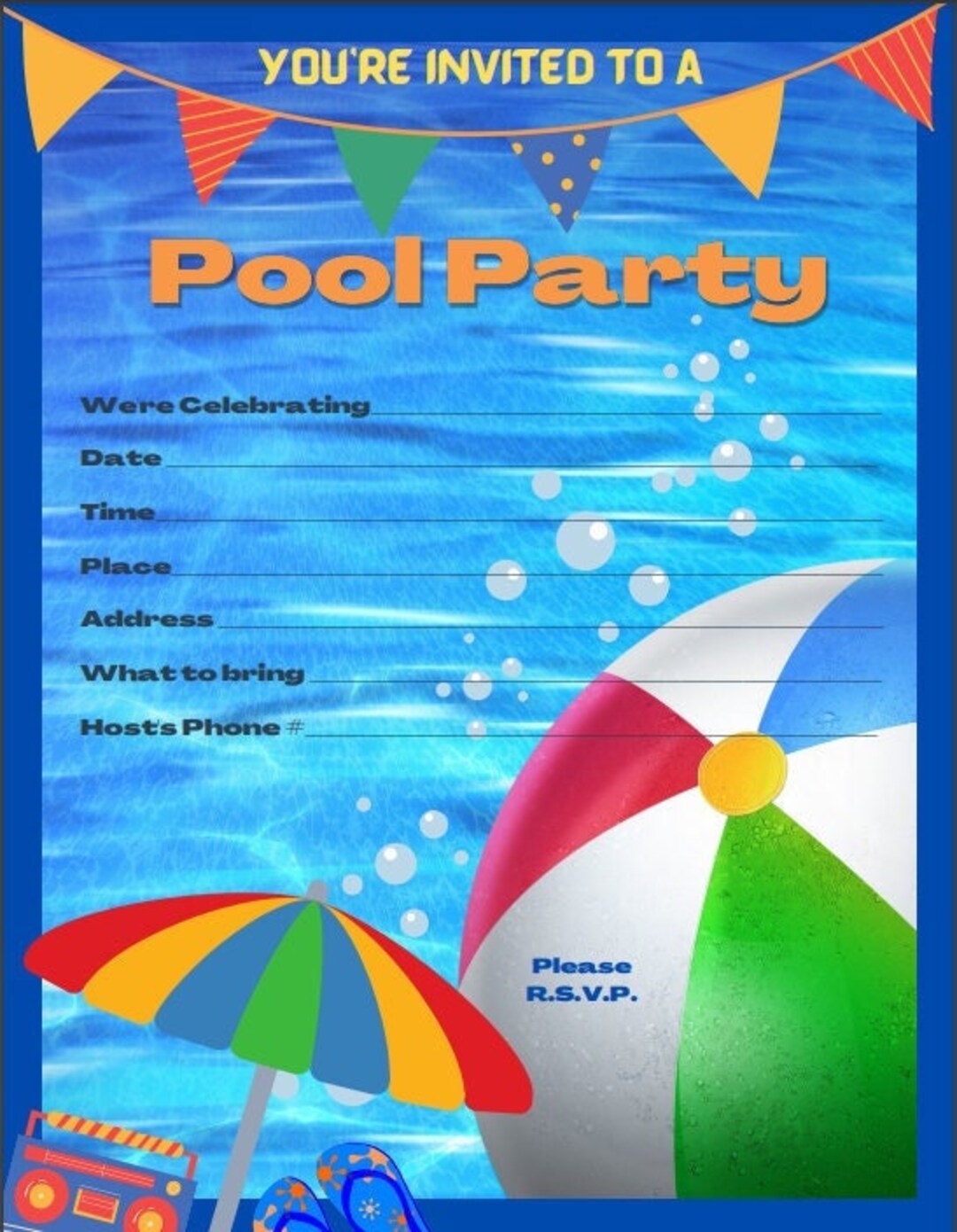 Pool Party 4 Pack - Etsy