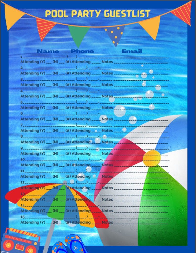 Pool Party 4 Pack - Etsy