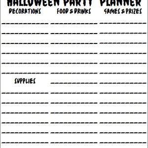 Halloween Party Checklist & Planner - Etsy