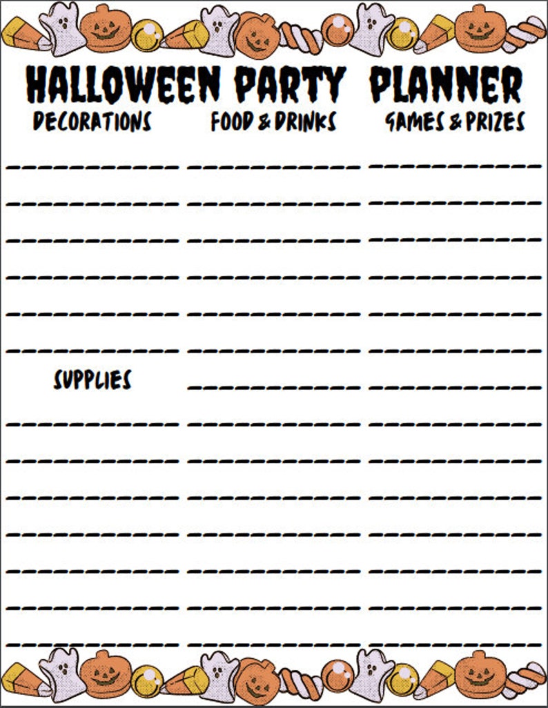 Halloween Party Checklist & Planner - Etsy
