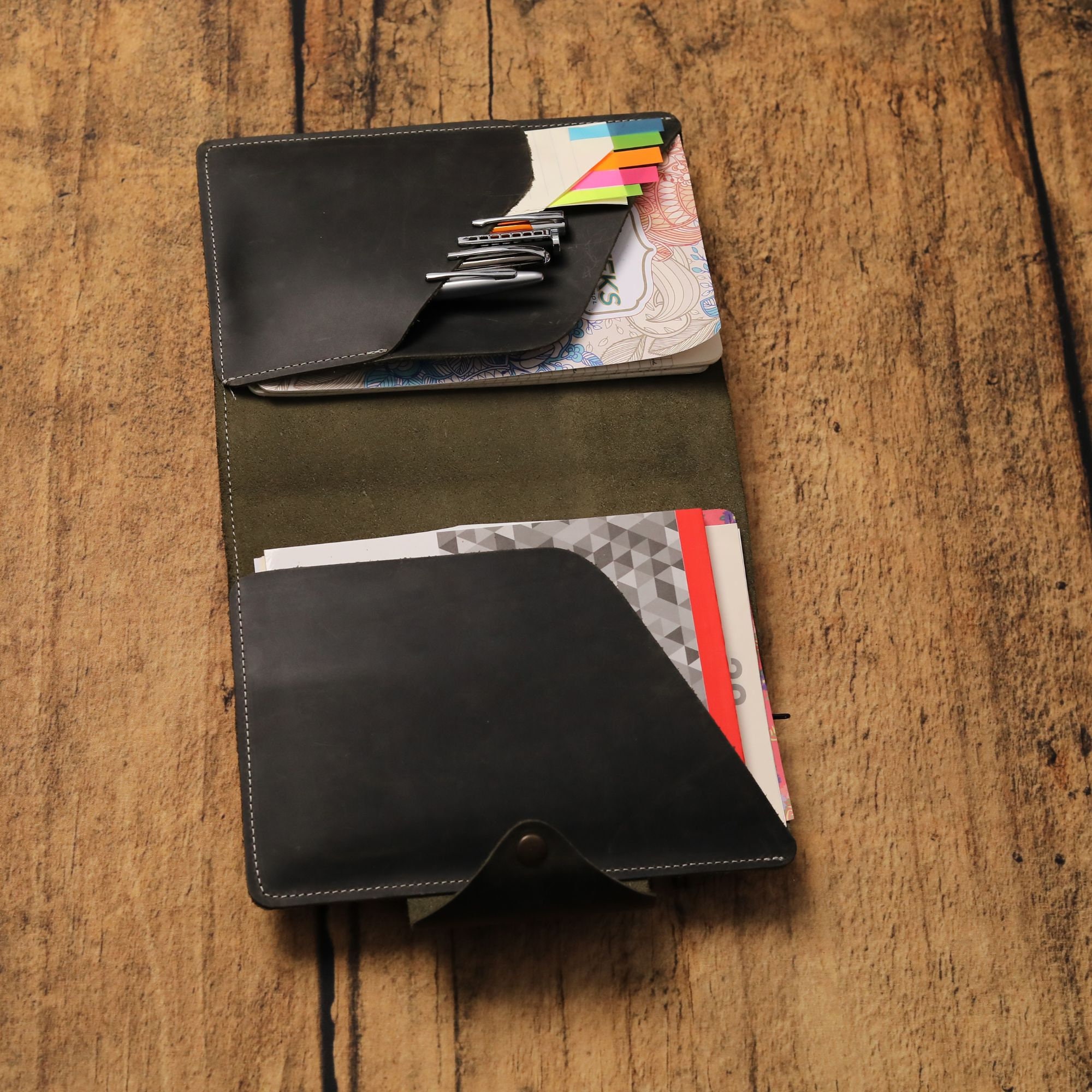 Leather Padfolio, Document Holder, Custom Leather Folder,engraved ...