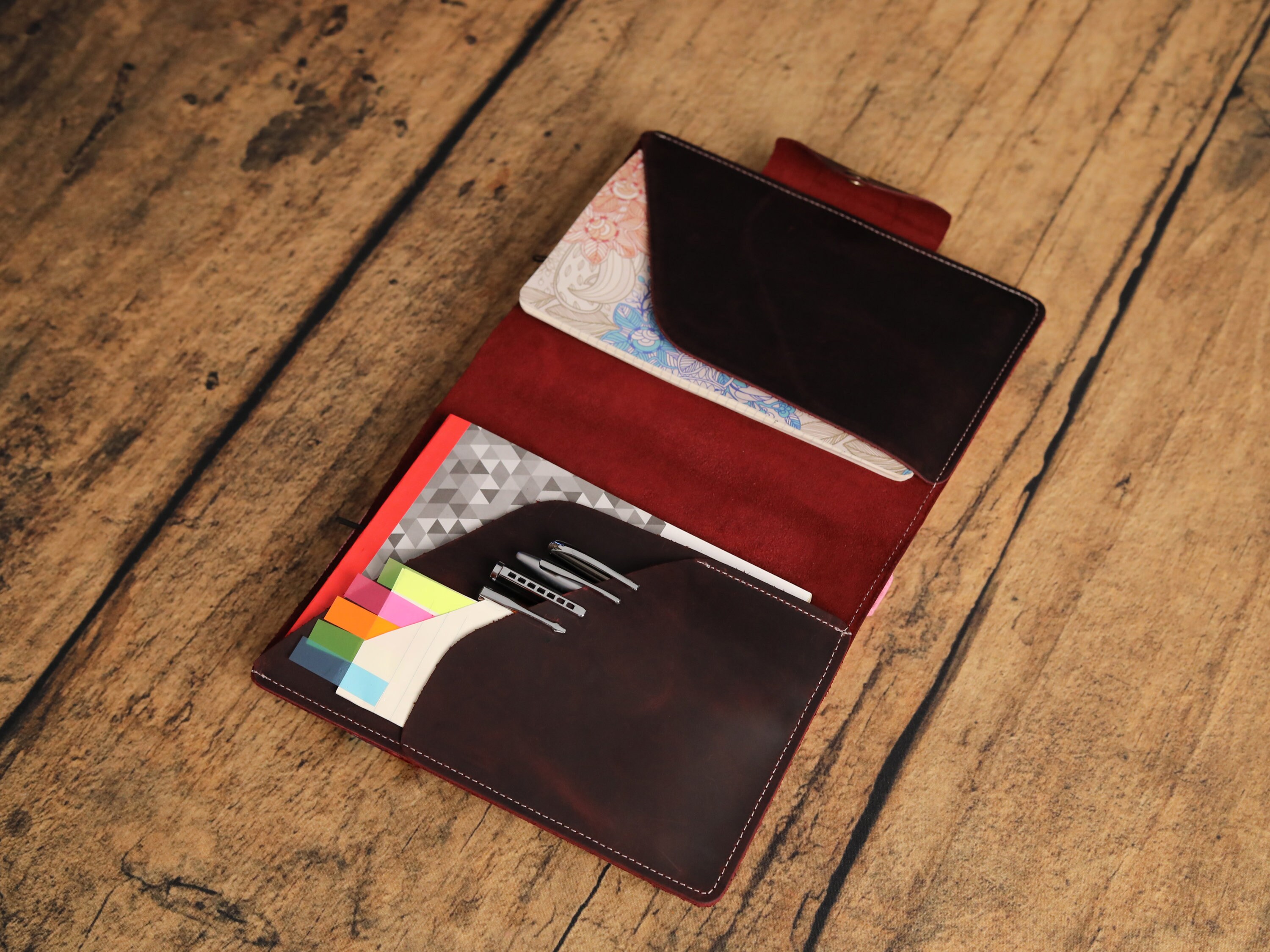 Customized Genuine Leather Portfolio, Monogrammed Leather Padfolio, A5 ...