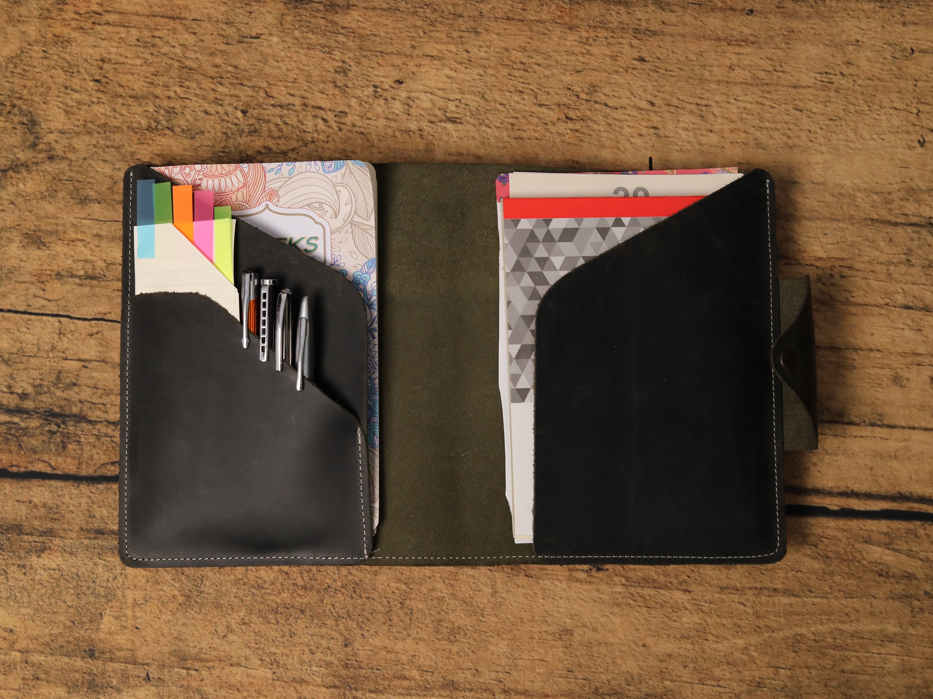Customized Genuine Leather Portfolio, Monogrammed Leather Padfolio, A5 ...