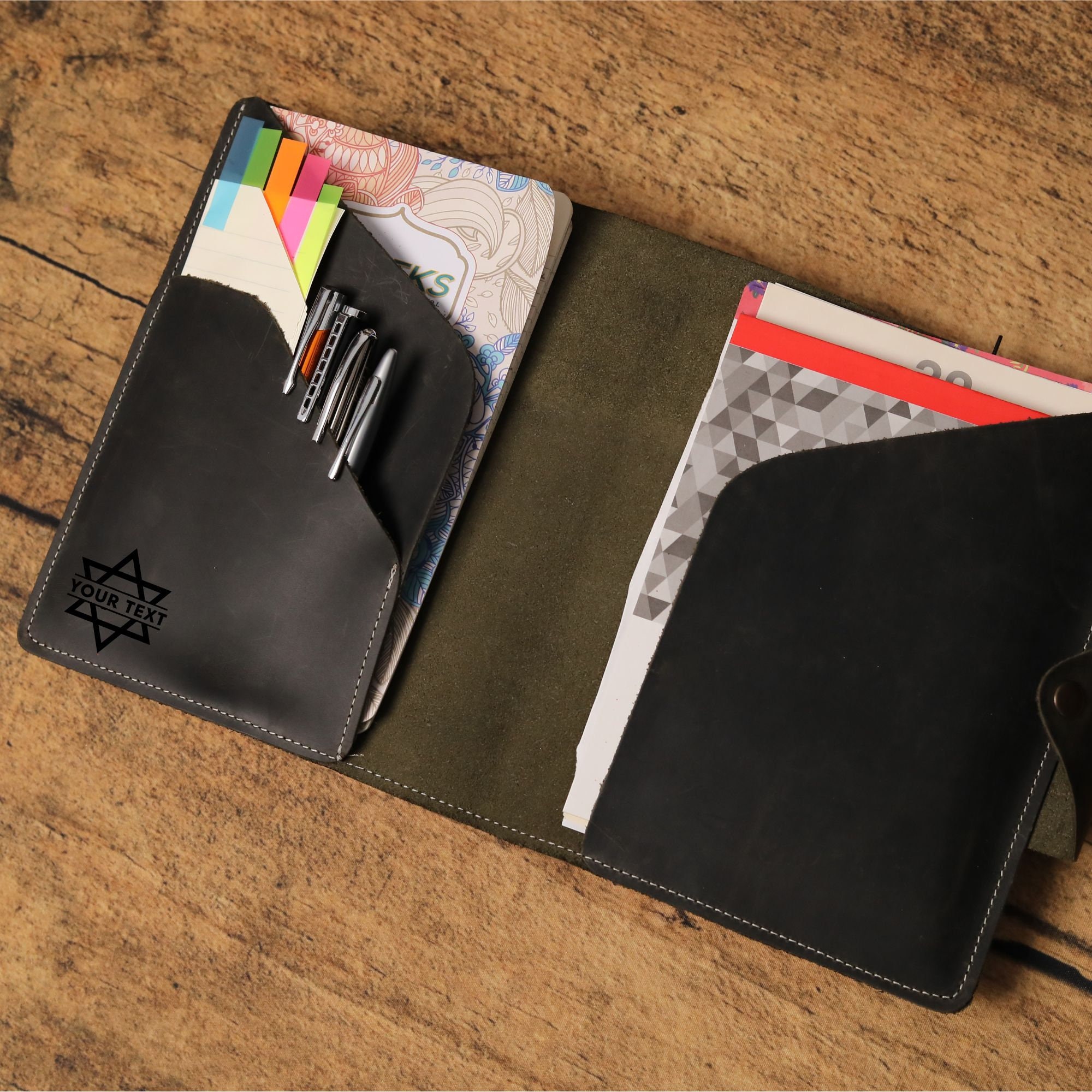 Leather Padfolio, Document Holder, Custom Leather Folder,engraved ...