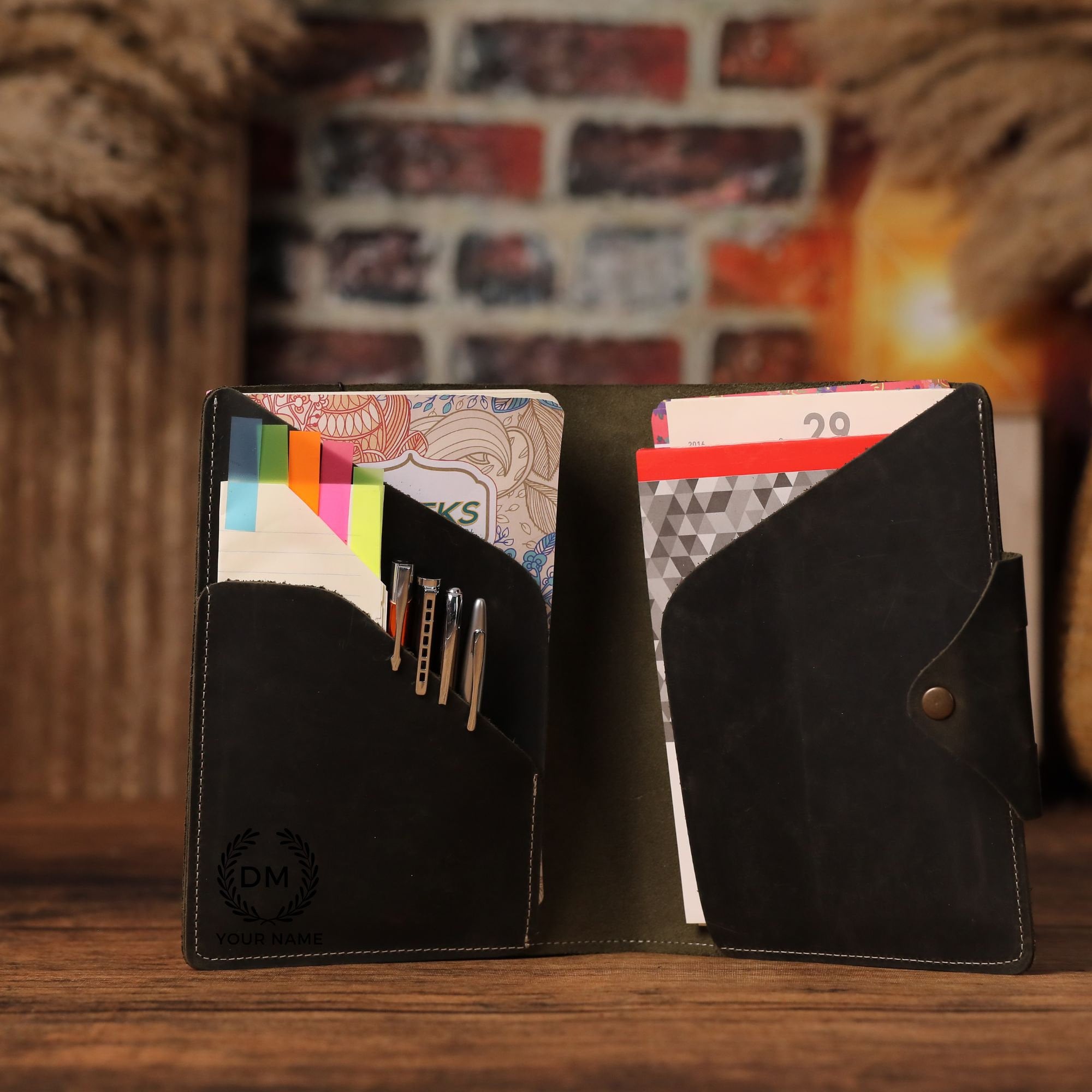 Leather Padfolio, Document Holder, Custom Leather Folder,engraved ...