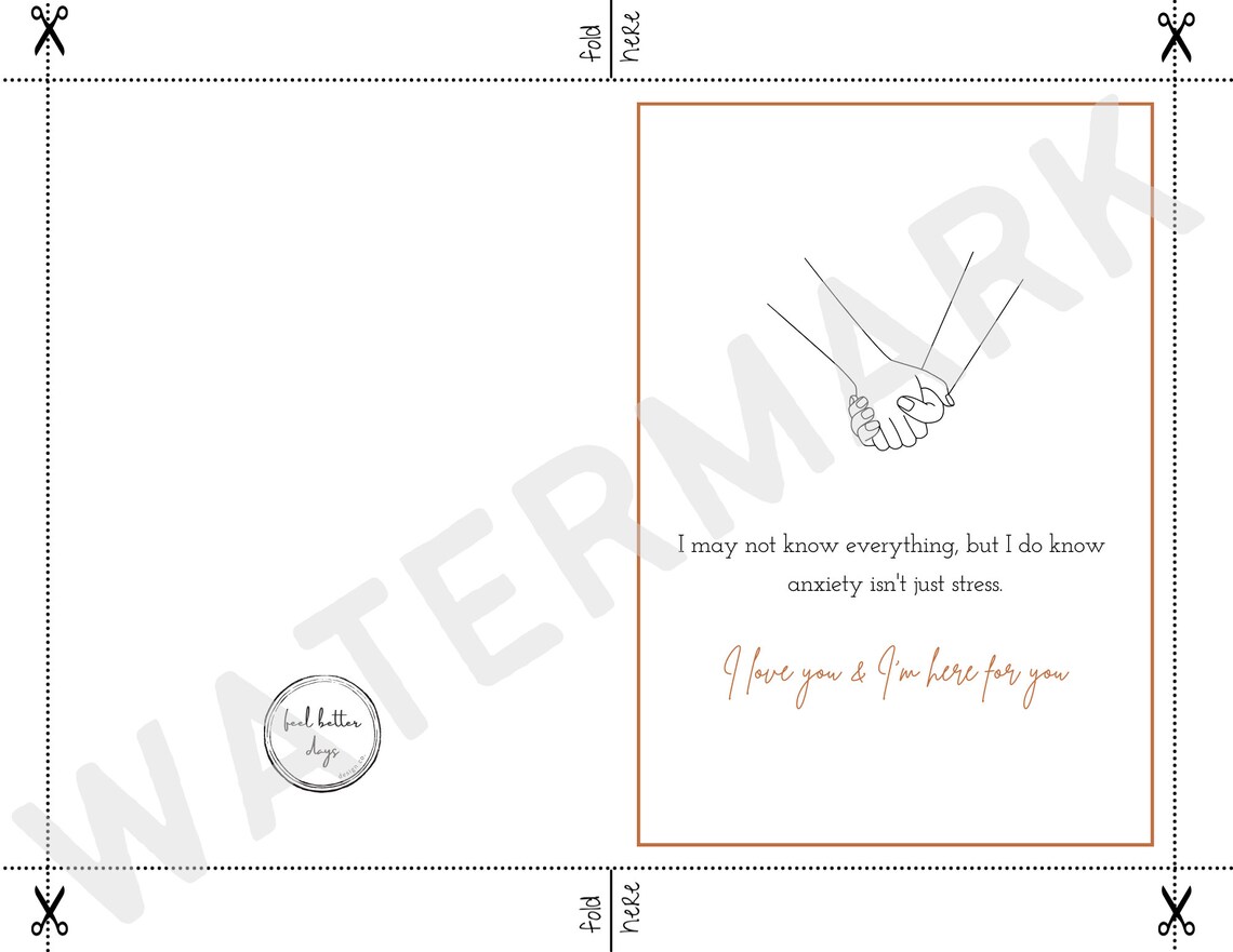 Mental Health Support Card: PRINTABLE | Mental Illness | Support ...