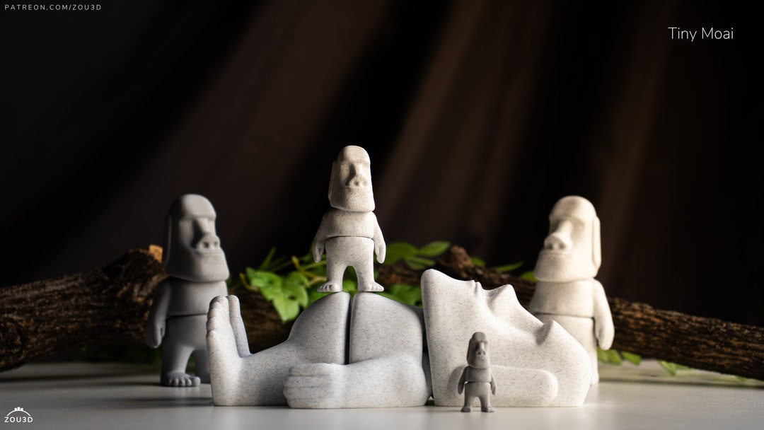 Articulated Tiny Moai | Fidget Moai | Desktop Figurine | Easter Island - Etsy