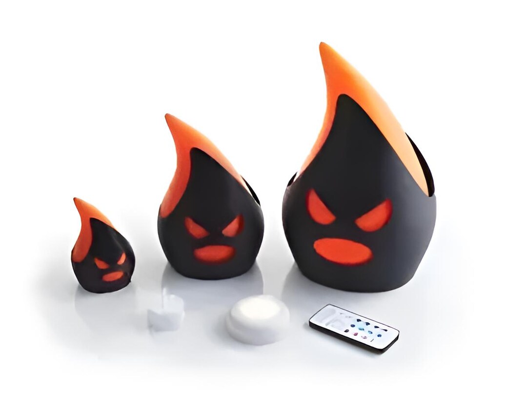 Cute Flame Devil Lights | Cute Flame Tea Light Display | Halloween ...