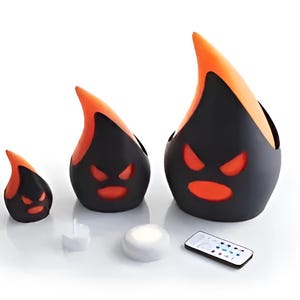 Cute Flame Devil Lights | Cute Flame Tea Light Display | Halloween ...