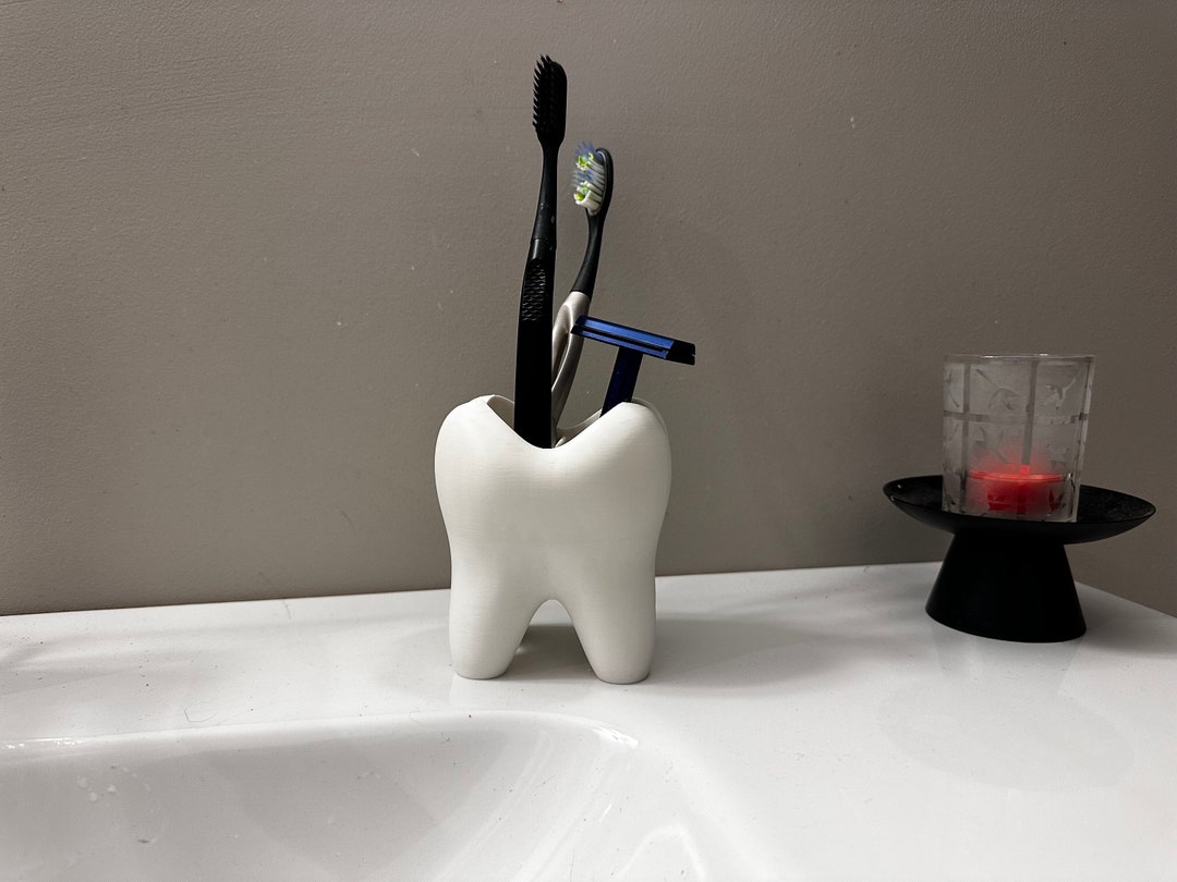 Tooth Shaped Toothbrush Holder: Fun Bathroom Organizer - Etsy