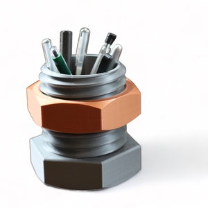 Nut & Bolt Pencil Holder - A Unique Desk Organizer for Mechanical Charm ...