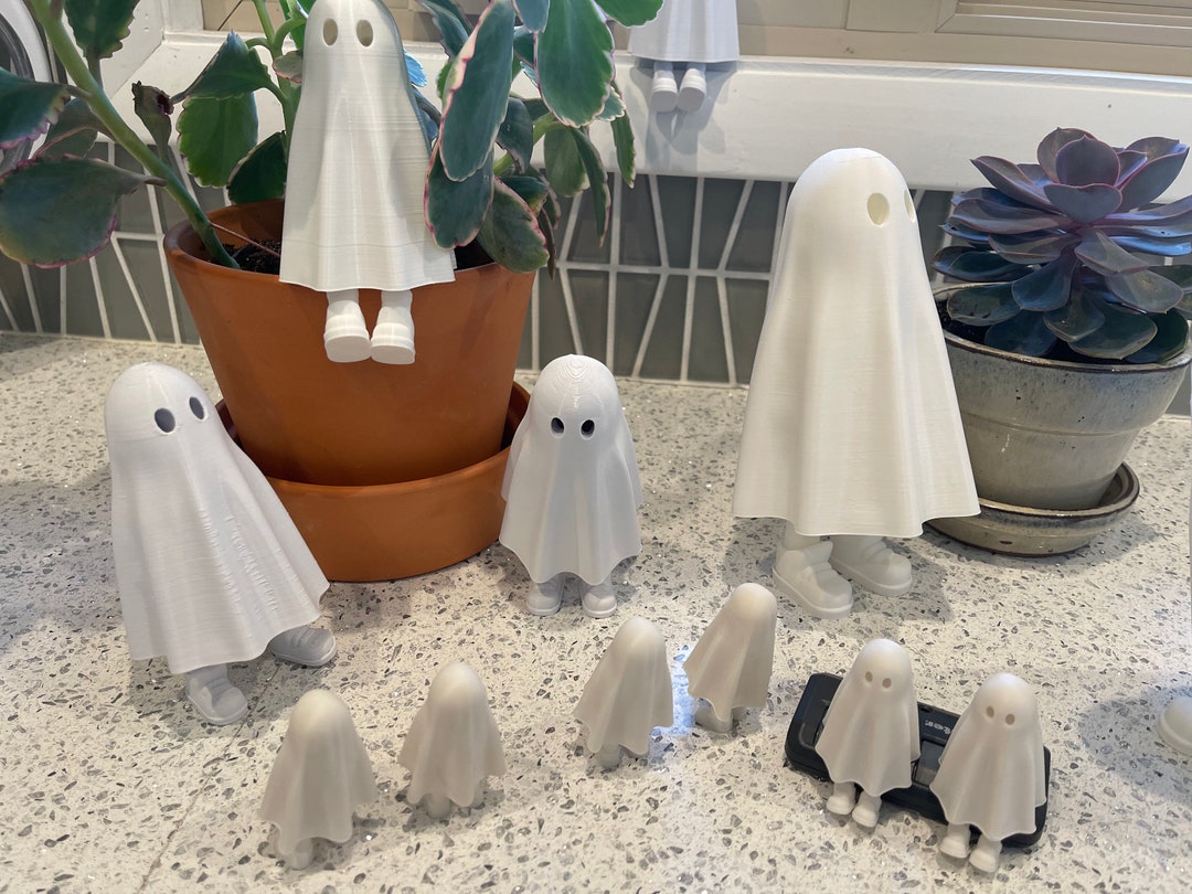Ghost Cute Poseable 3D Printed Ghost With Hidden Legs Halloween ...