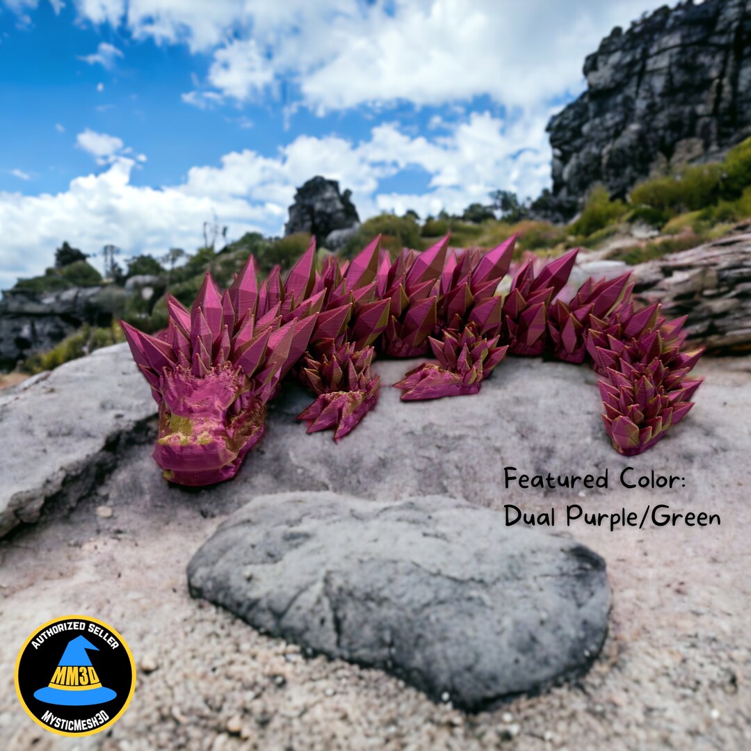 Articulated Quartz Dragon | Flexi Dragon | 3d Printed Dragon - Etsy