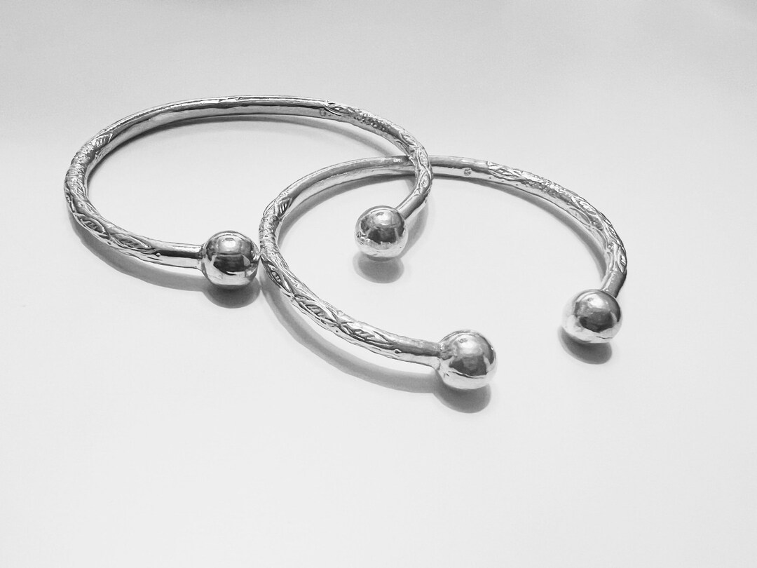 Sterling Silver West Indian Bangles Ball Ends - Etsy