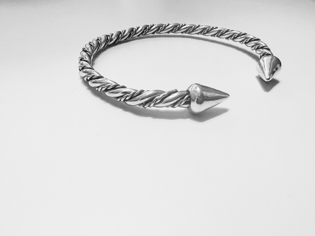 Vintage Sterling Silver Twisted Torque Bangle Cuff Pointed Ends - Etsy